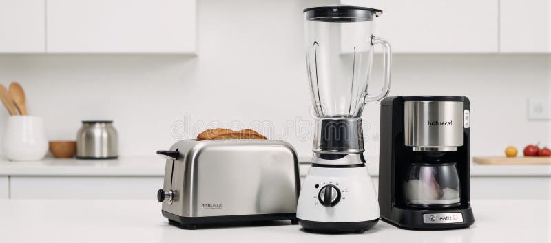 Illustration Depicting Assorted Kitchen Appliances Toaster Blender and ...