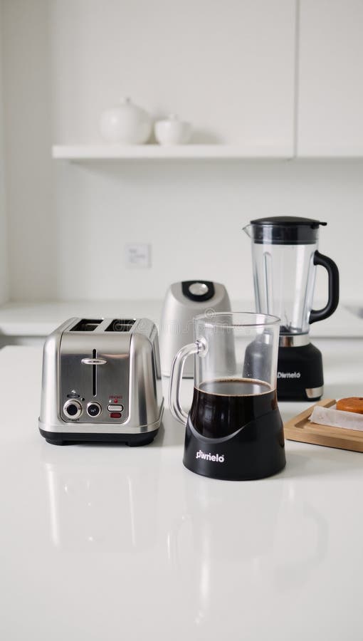 Illustration Depicting Assorted Kitchen Appliances Toaster Blender and ...