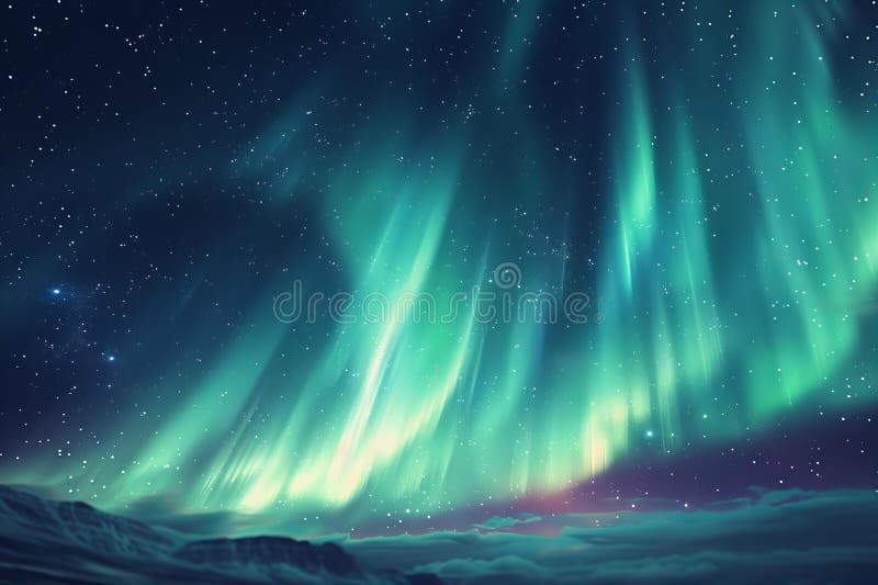Depicting a Aurora Borealis in a Very Bright Sky, High Quality, High ...