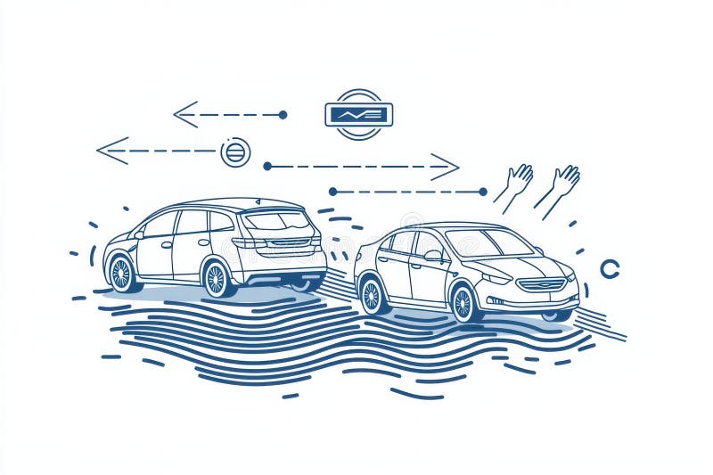 Illustration Depicting Autonomous Vehicle Technology with Abstract ...