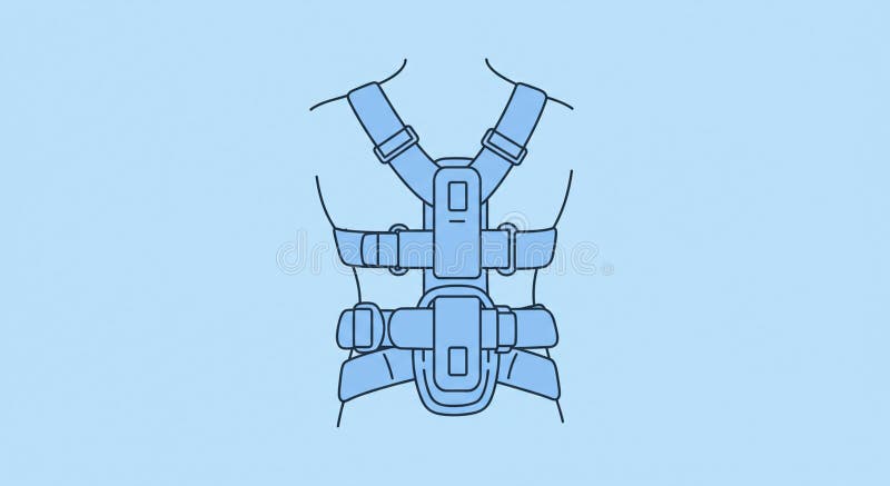Illustration Depicting a Back View of a Harness System, Featuring ...