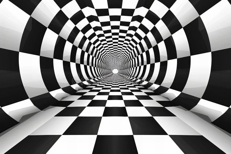 Depicting a Black and White Checkered Pattern Background, Illustration ...