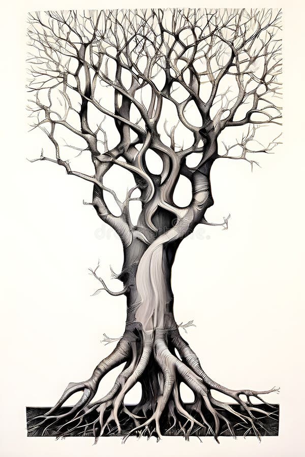Illustration Depicting the Branching Patterns of Tree Roots Stock ...