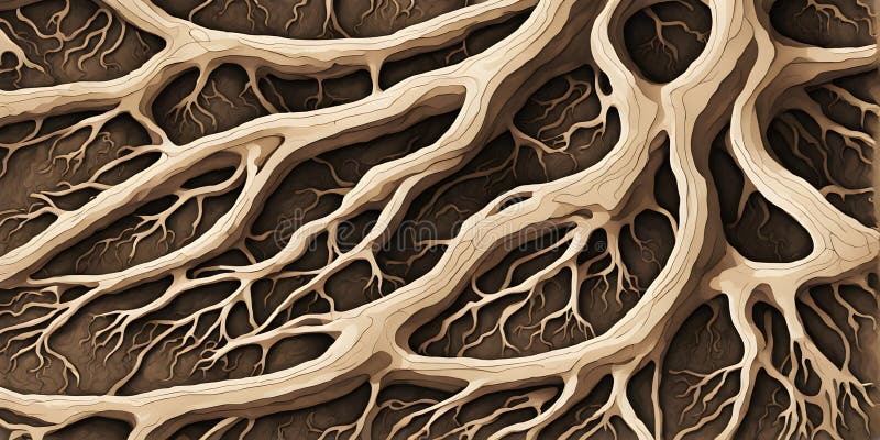 Illustration Depicting the Branching Patterns of Tree Roots Stock ...