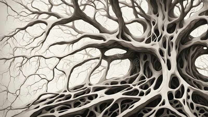 Illustration Depicting the Branching Patterns of Tree Roots Stock ...