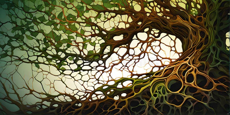 Illustration Depicting the Branching Patterns of Tree Roots Stock ...