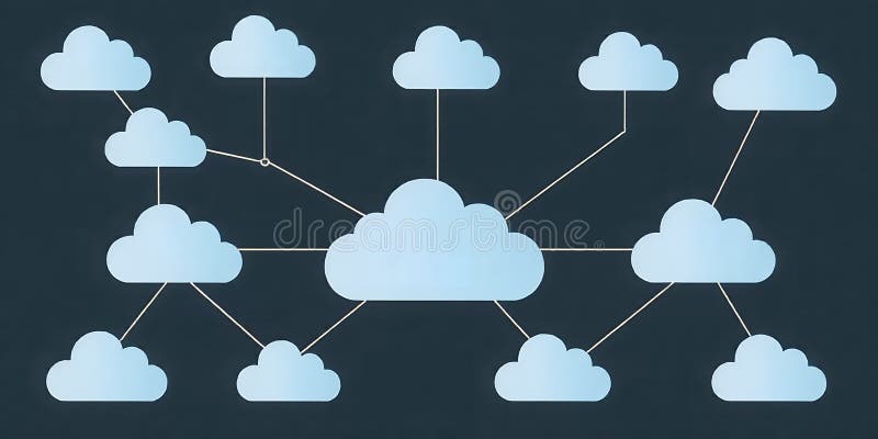 Illustration Depicting a Cloud Network with Interconnected Nodes on a ...