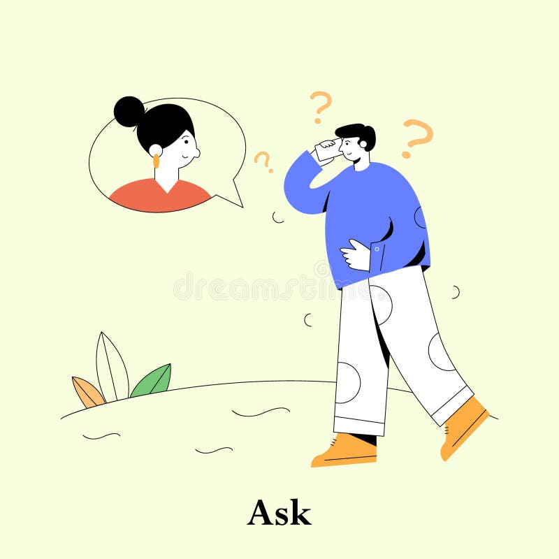 Ask: Inquiry and Communication Concept Stock Vector - Illustration of ...
