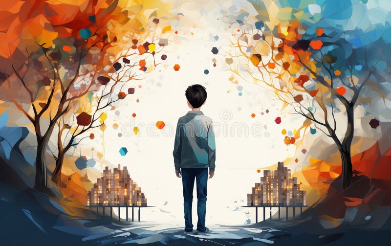 Illustration Depicting the Concept of Autism, Generative Ai Stock ...