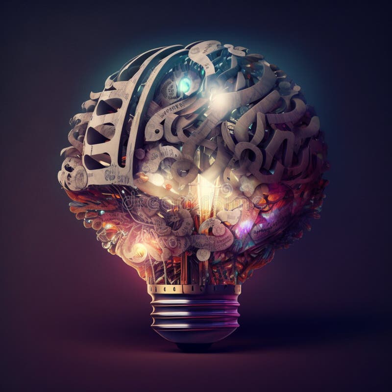 Illustration Depicting the Concept of Knowledge, with a Brain-shaped ...