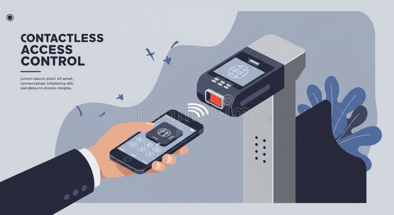 Contactless Access Control System Stock Illustrations – 235 Contactless ...