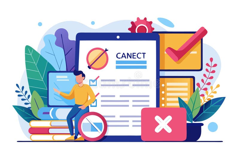 Illustration Depicting Contract Cancellation Process with Checklists ...