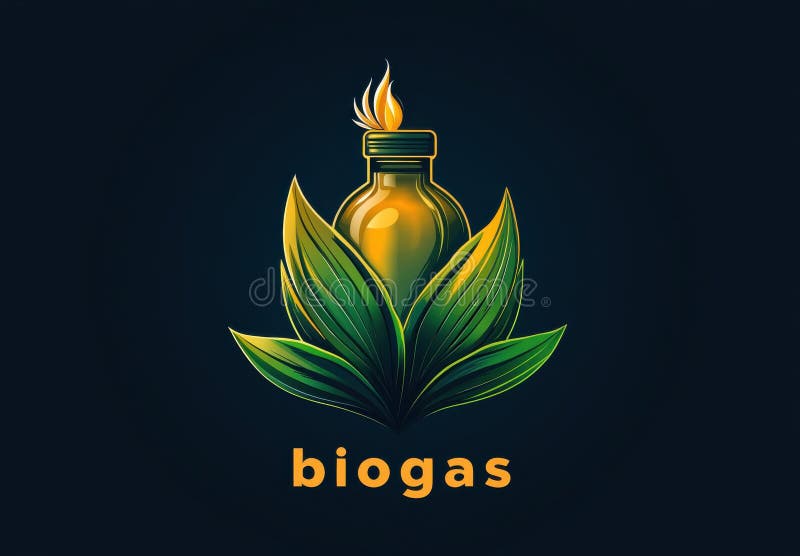 Illustration Depicting a Creative Biogas Concept with Iconic Green ...