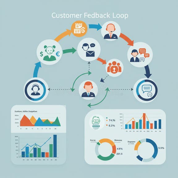 Illustration Depicting a "Customer Feedback Loop" Involves a Cyclic ...