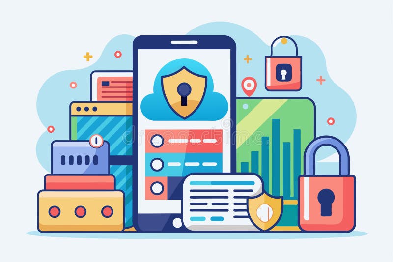 Illustration Depicting Customizable Mobile Encryption Settings for ...