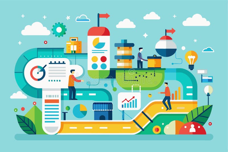 Illustration Depicting a Customizable Progress Overview with a Semi ...