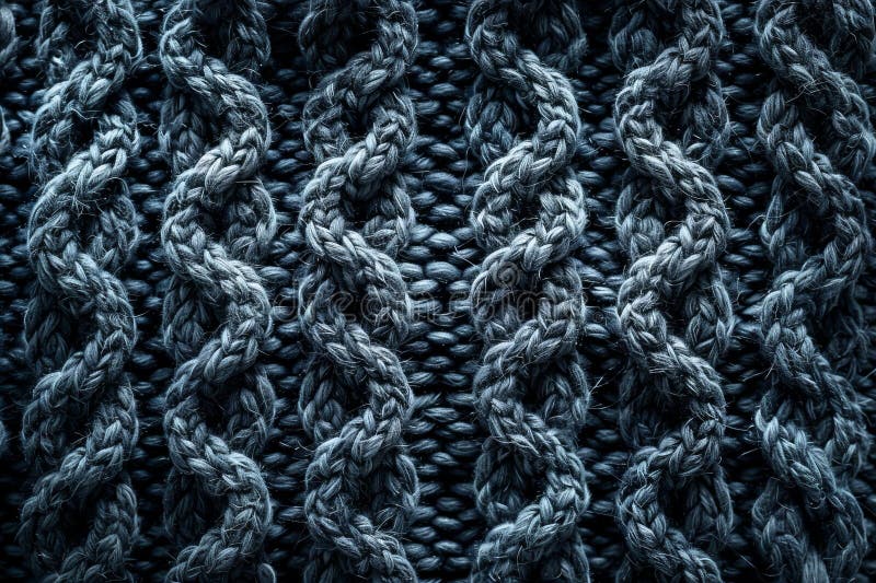 Depicting a Dark Grey Knitted Background with Cable Pattern, Detailed ...