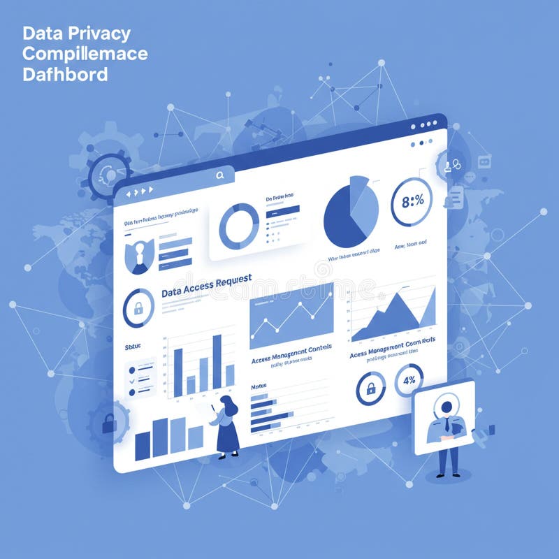 An Illustration Depicting a Data Privacy Compliance Dashboard with ...