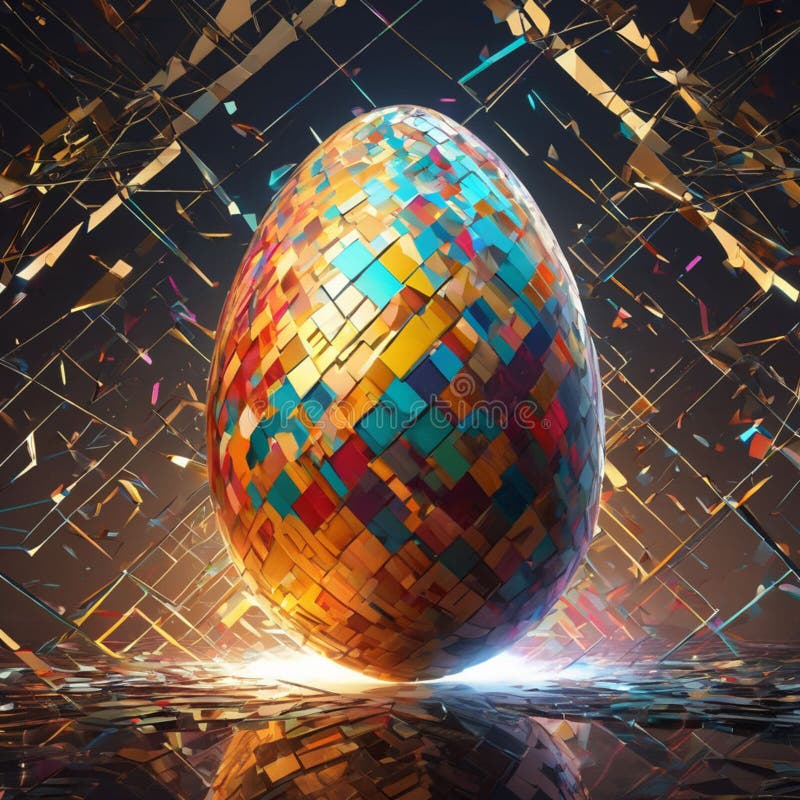 Illustration Depicting an Easter Gold Egg Designed in Geometric ...