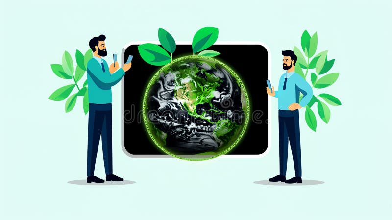 Illustration Depicting an Environmental Presentation. Earth Day Concept ...