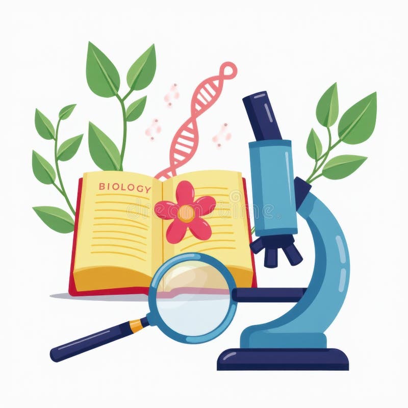 Biology Study Equipment Generative AI Stock Illustration - Illustration ...