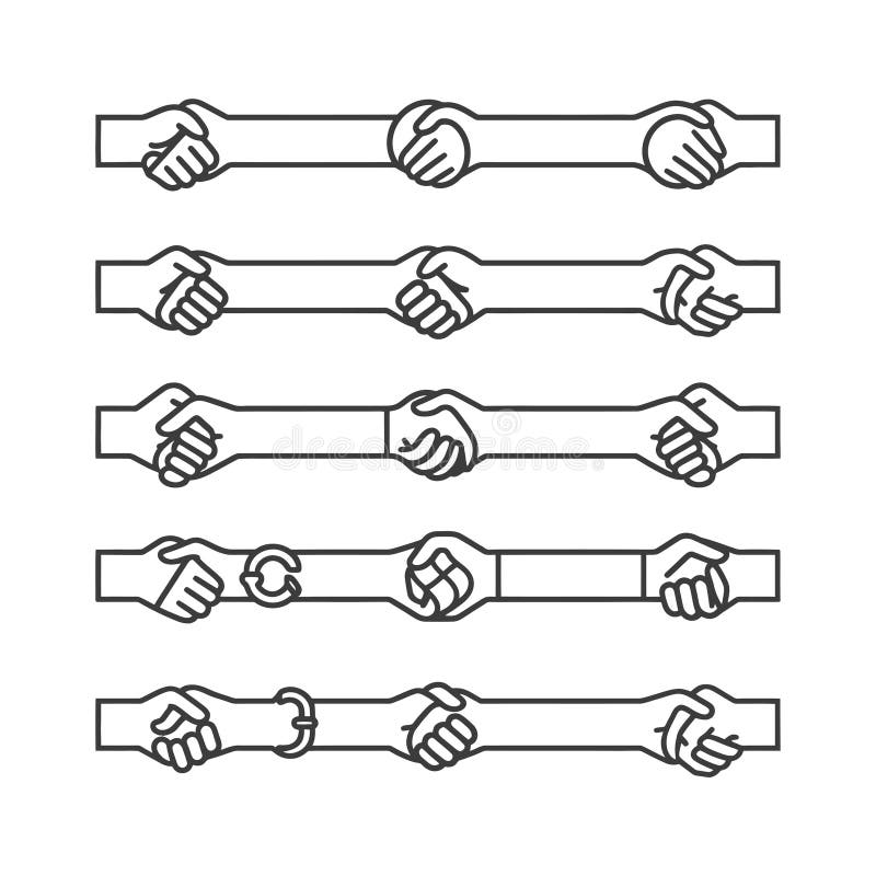 Set of Handshake Icons, Partnership and Deal Concept Stock Vector ...