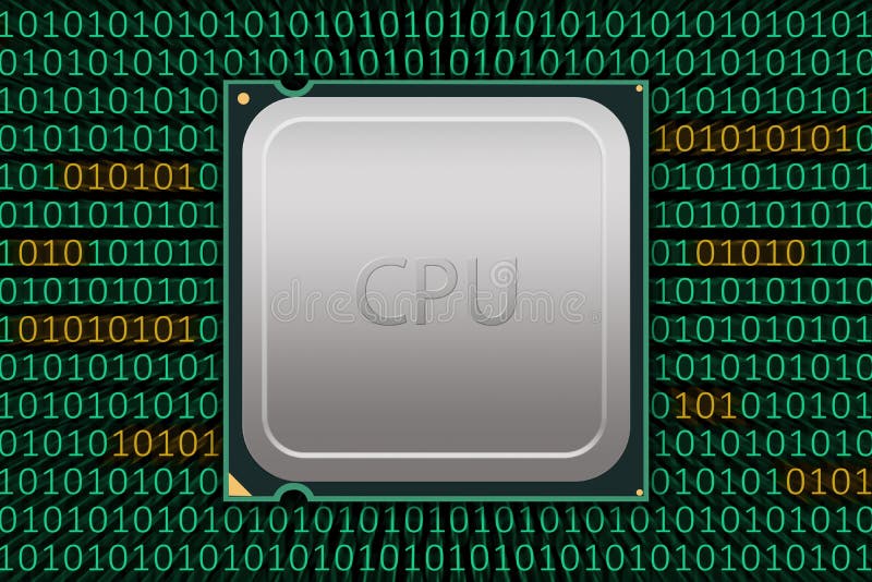 Generic CPU Labeled with Electrical Connections Stock Illustration ...