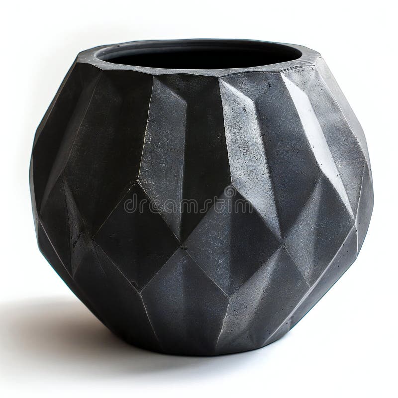 Depicting a Geometric Pot , Isolated on White Background , High Quality ...