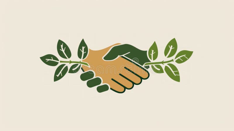 Eco-Friendly Green Business Handshake Illustration Stock Illustration ...