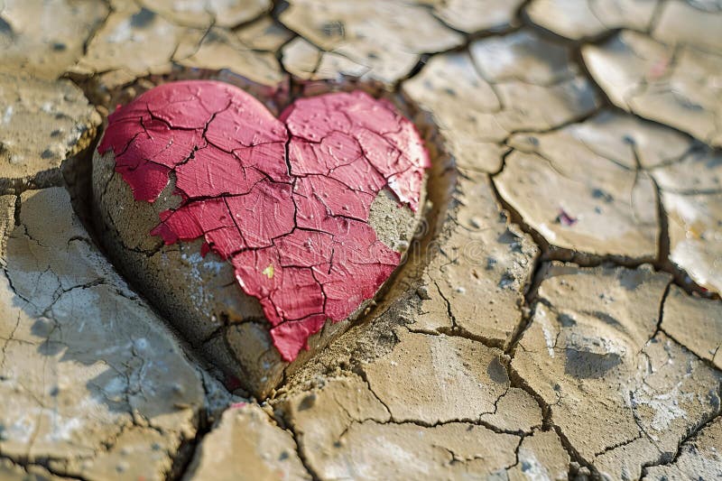 Depicting a Heart is Painted on a Cement Wall, High Quality, High ...