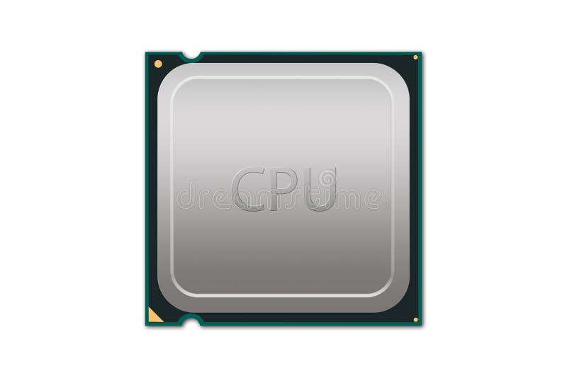Generic CPU Labeled with Electrical Connections Stock Illustration ...