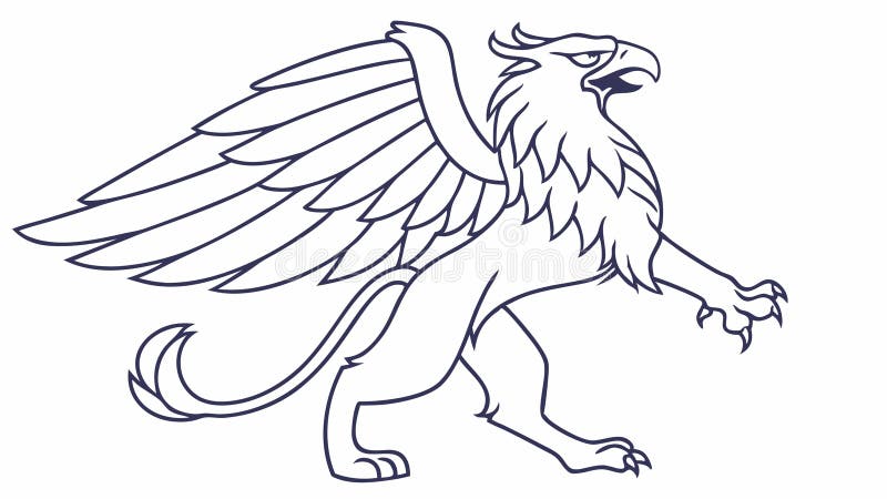 Mythical Gryphon Creature, Fantasy Illustration, Vector Design ...