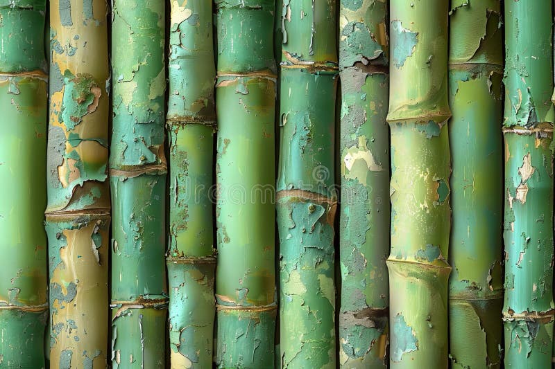 Depicting a Seamless Pattern of Green Bamboo Sticks, with Each Stick ...