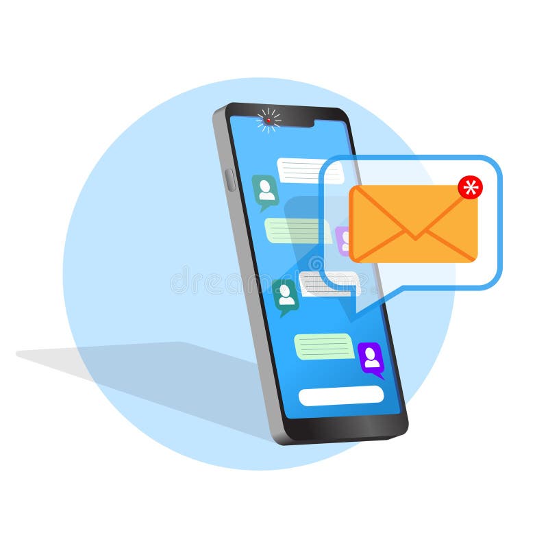 Set of Direct Message Process Concept. 3D Illustration Stock ...