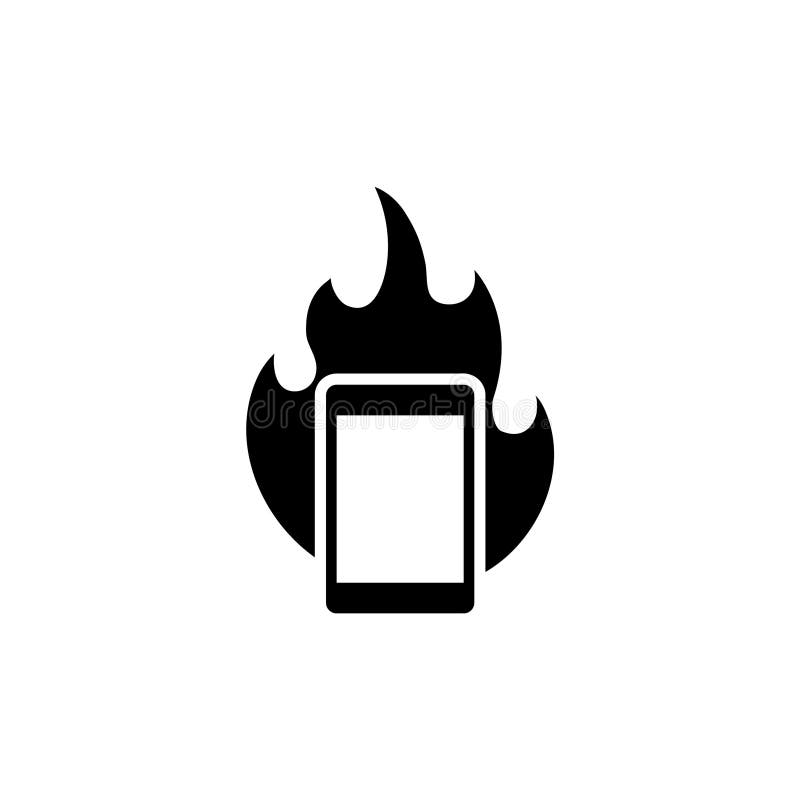 An Illustration Depicting a Smartphone Surrounded by Flames ...