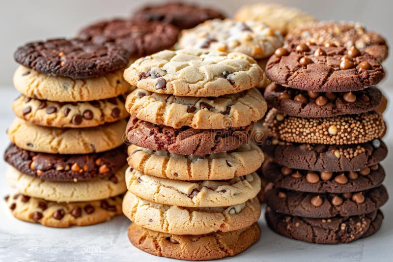 Depicting a Stack of Cookies in Various Shapes and Sizes, Arranged To ...