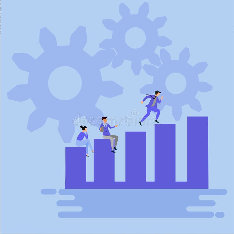 Illustration of Teamwork To Progress and Succeed Together, Concept of ...