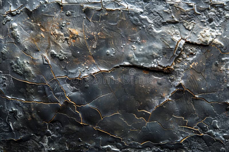 Depicting a Top Down View of an Old Frozen Metal Surface with Thin ...