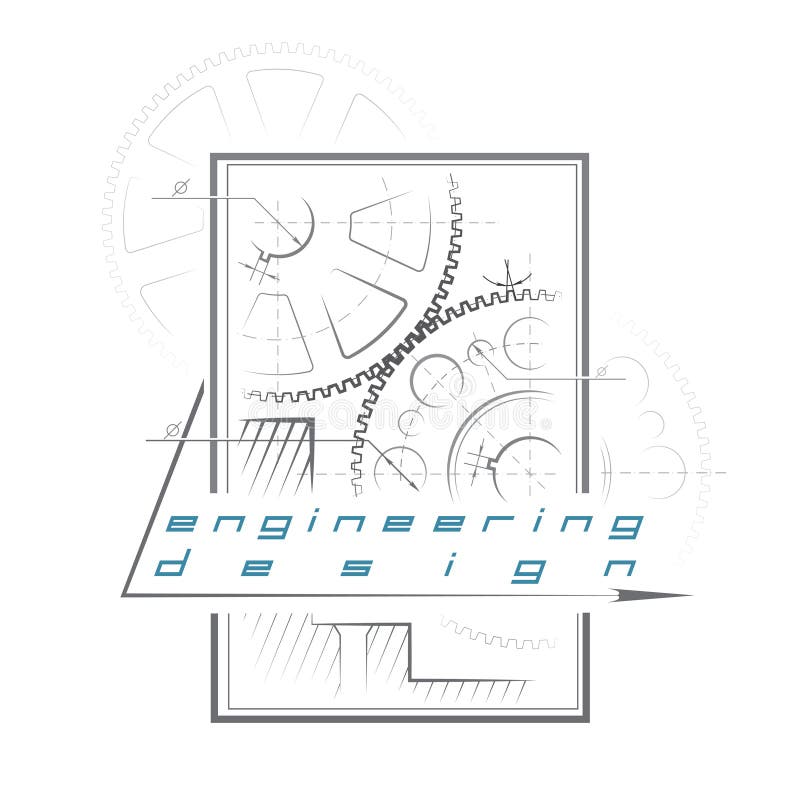 An Illustration Depicting Two Gears Stock Illustration - Illustration ...