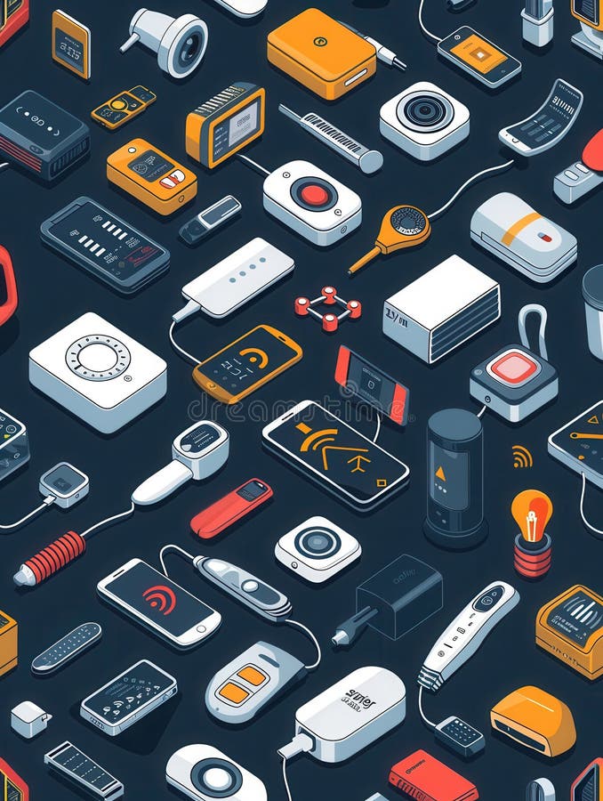 An Illustration Depicting a Variety of Smart Home Devices ...