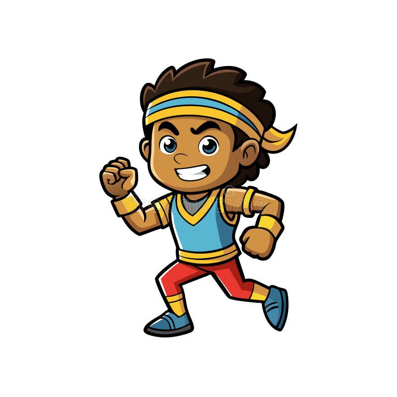 Victorious Boy with Happy Expression Stock Image - Illustration of ...