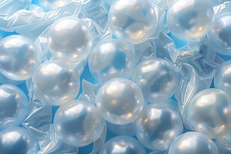 Depicting a White Bubble Wrap Background with a Soft Blue Gradient, a ...