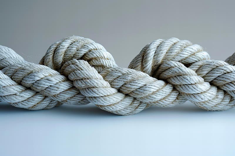 Depicting a White Rope with Two Loose Ends Tied Together, Isolated on a ...