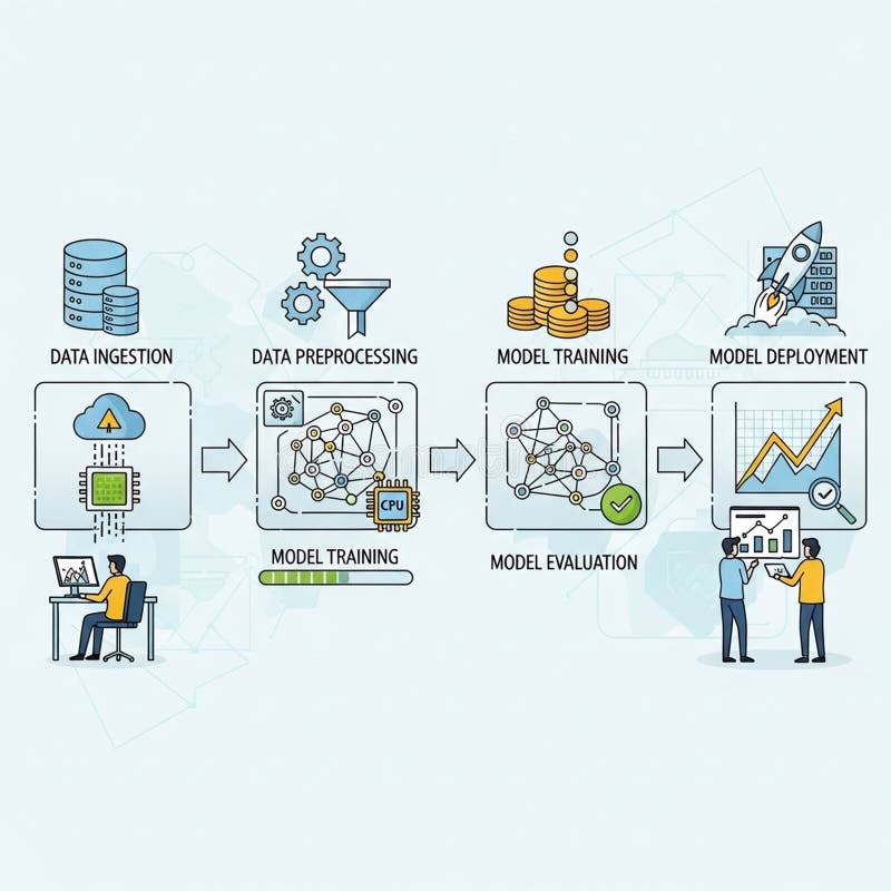 With a Rocket for Deployment. Arrows Connect the Stages Indicating ...
