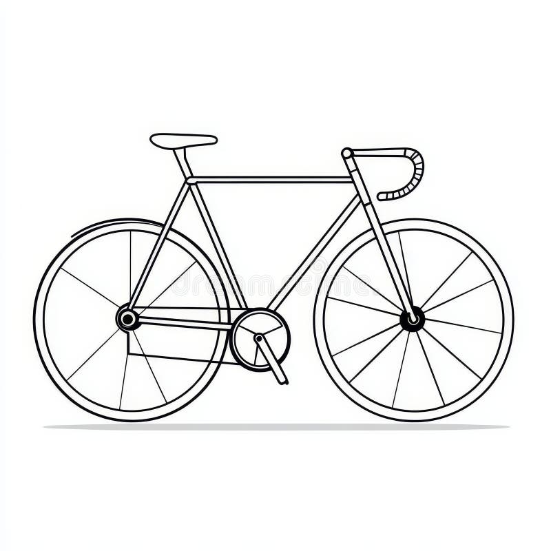 The Illustration Depicts a Basic Bike with a Straightforward Frame and ...