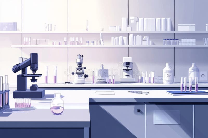 Modern Sterile Laboratory Environment Stock Illustration - Illustration ...