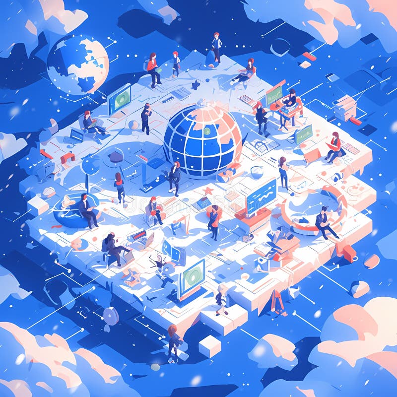 Global Commerce Network Structure Stock Illustration - Illustration of ...