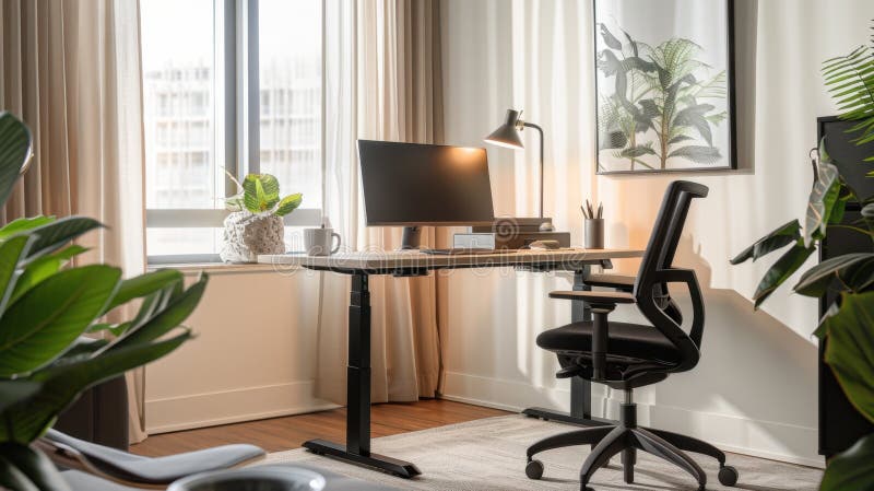 Convenient Comfortable Home Office Stock Illustration - Illustration of ...