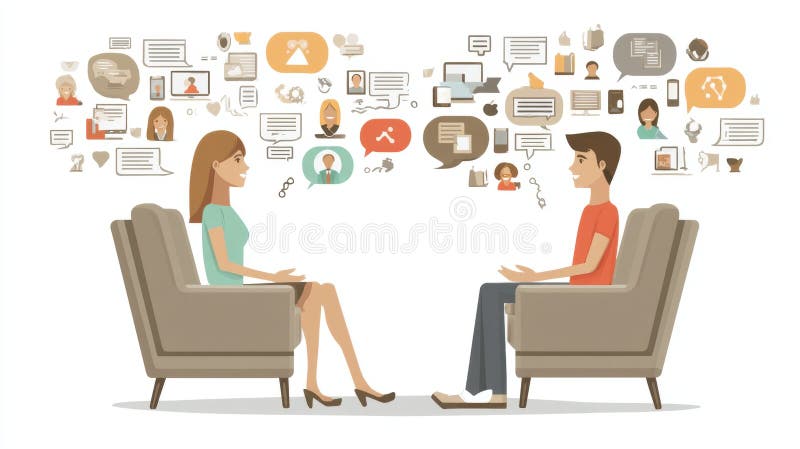 AI-Generated Conversation stock illustration. Illustration of sitting ...