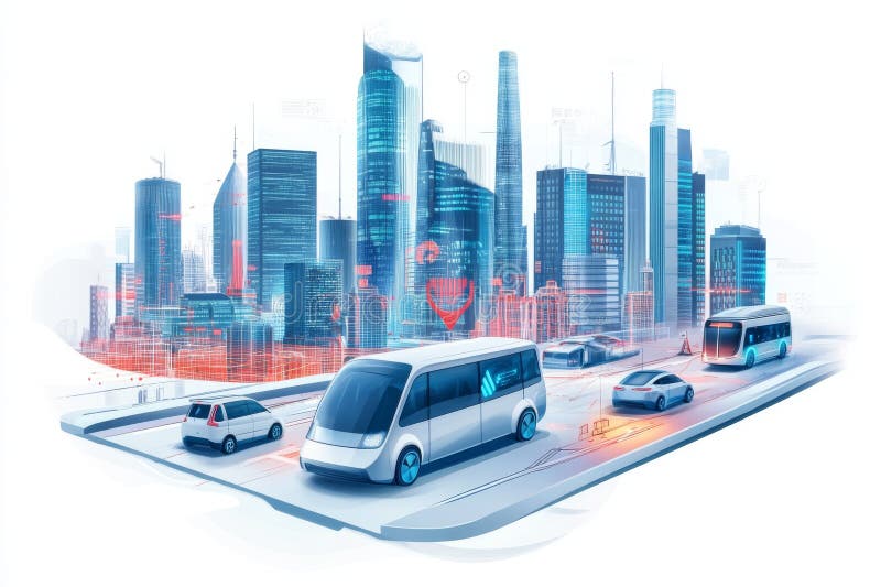 Futuristic Autonomous Transportation System Stock Illustration ...